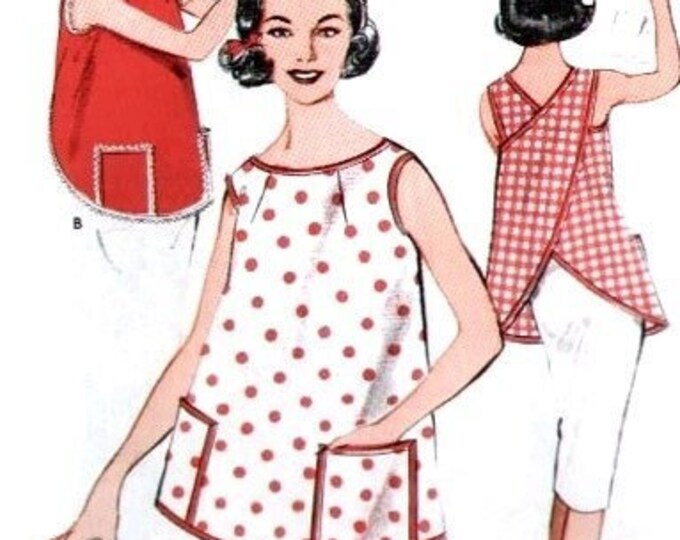 Vintage 1960 Apron Pattern Butterick 9193 Quick and Easy "pull-over ...