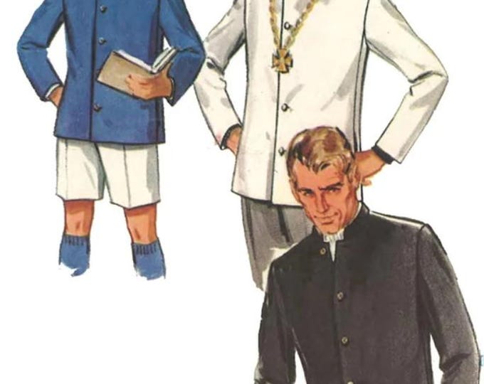 1960s Mens Nehru Jacket Sewing Pattern - Butterick 5078 Size 40 - Etsy