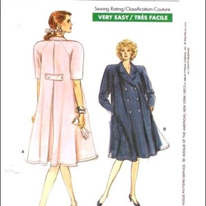 Vintage Vogue Very Easy Misses Maternity Coat Dress Sewing Pattern Size ...