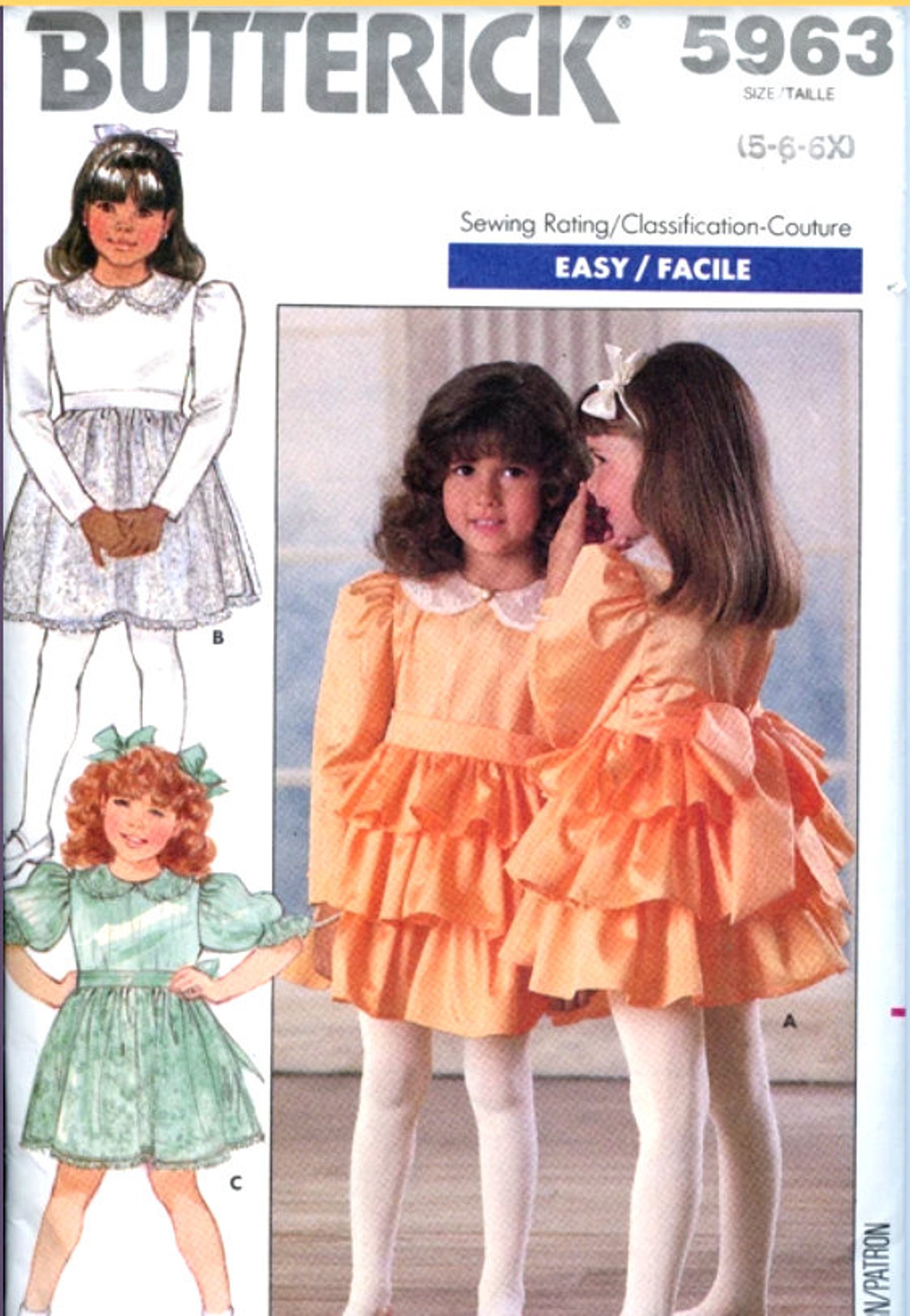 Flower Girl Sewing Pattern Butterick 5963 Girl's Party Dress With ...