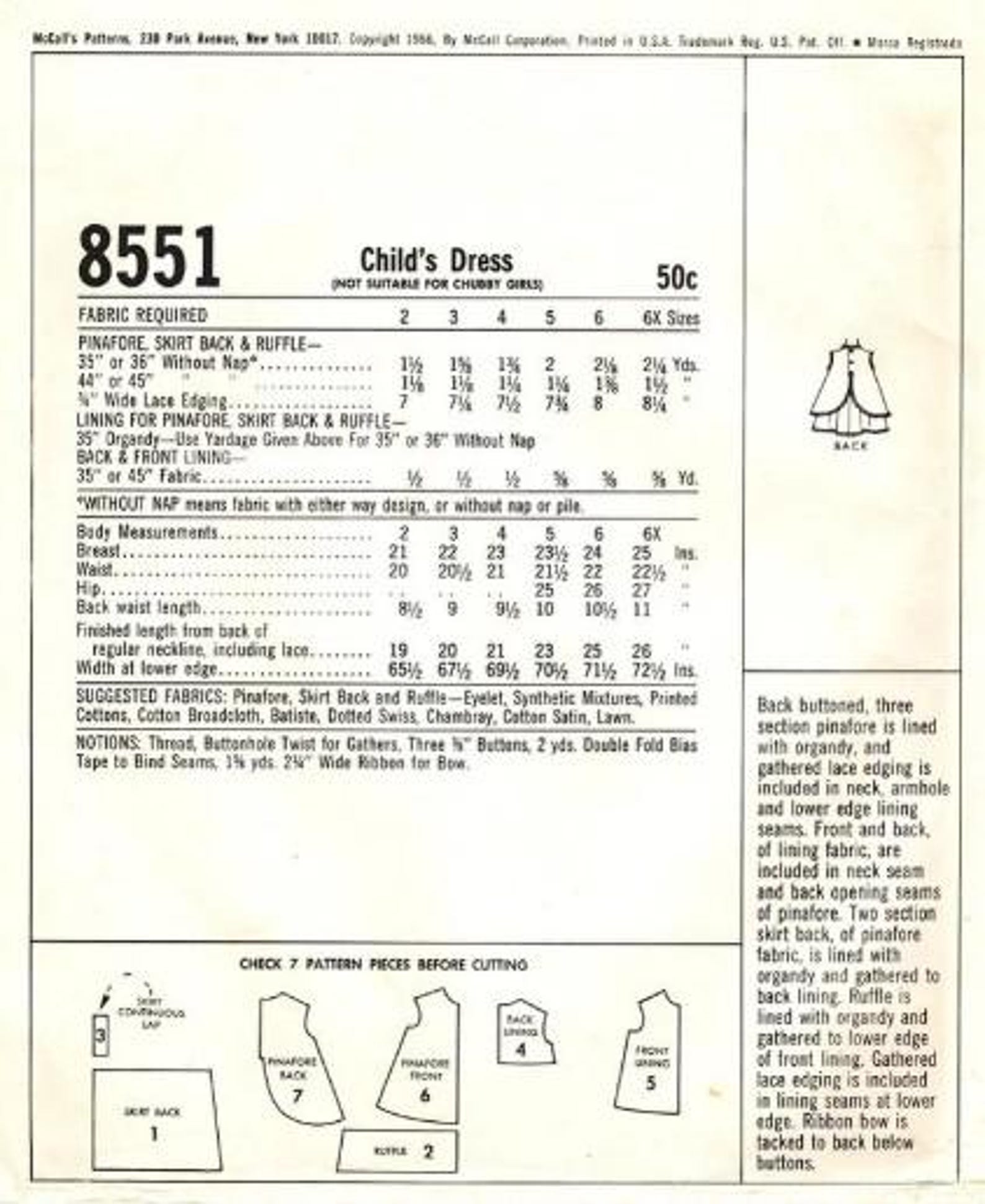 Simplicity 8551 Girls' 50's Darling Dress, Flower Girl, Party Dress ...