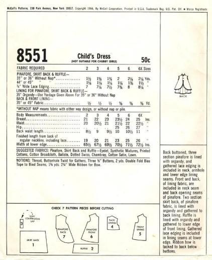 Simplicity 8551 Girls' 50's Darling Dress, Flower Girl, Party Dress ...