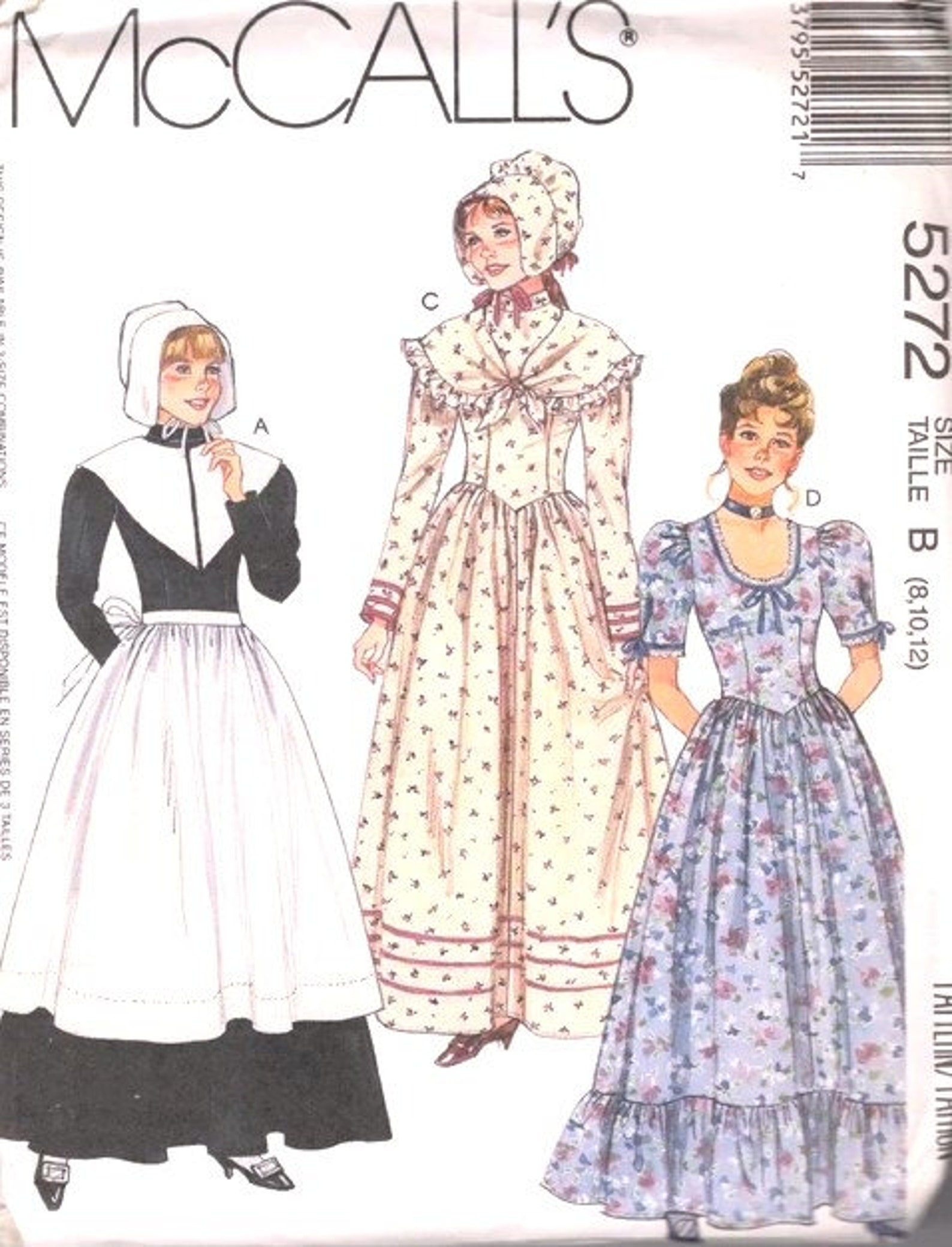Cottagecore Prairie, Colonial Costume Simplicity 5272 Misses Fitted ...