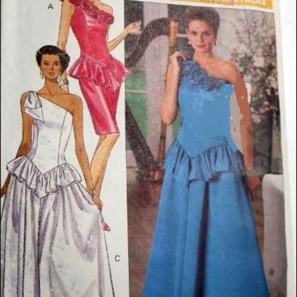 One Shoulder Ruffle Dress Pattern - Etsy