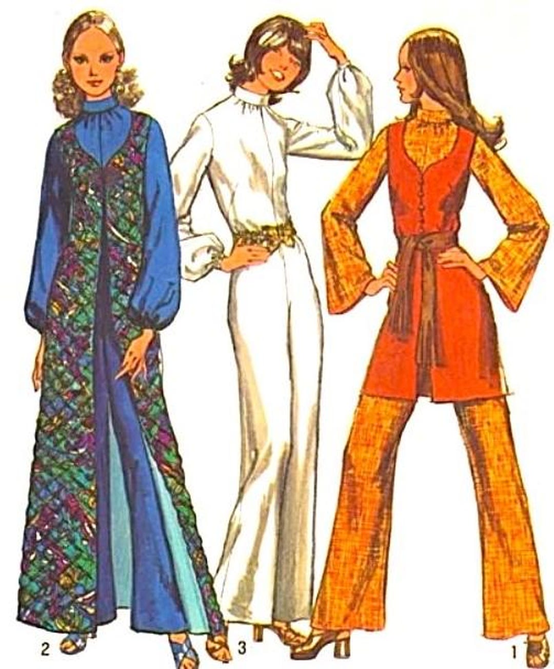Vintage 1971 Simplicity Sewing Pattern: Misses' Boho Vest and Jumpsuit ...