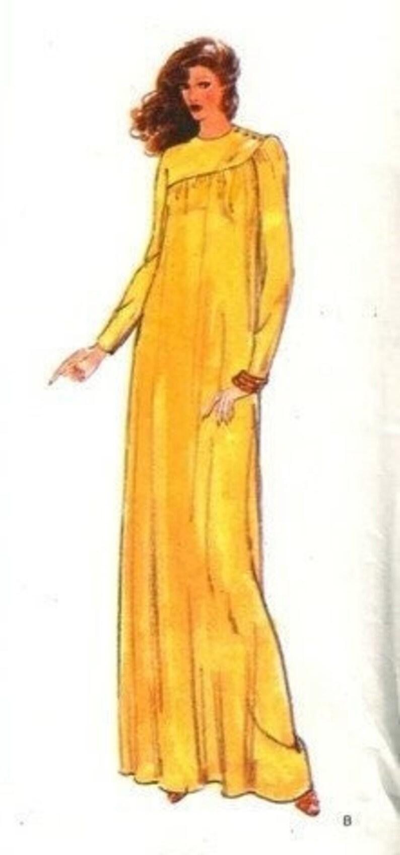 Vintage 70s Vogue Sewing Pattern: Misses' Maxi Dress, Scott Barrie ...