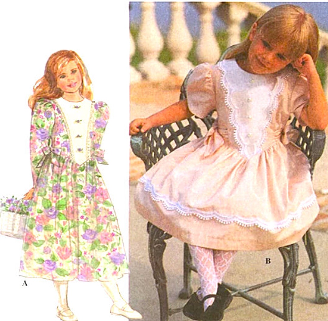 Jessica Mcclintock, Vintage Girl's Front Yoked Dress Simplicity 9371 ...
