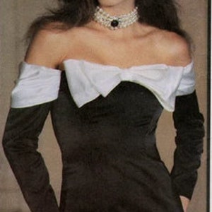 Style 1982 off the Shoulder Evening Dress Sewing Pattern, FF Size 6-8 ...