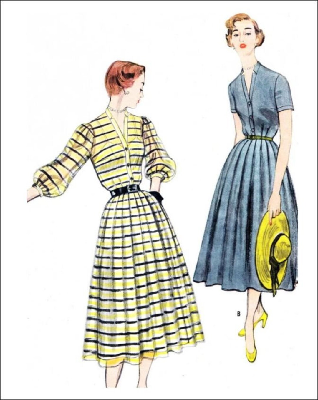 1950s Designer Dress Sewing Pattern: Simplicity 8251, Bust 30 - Etsy