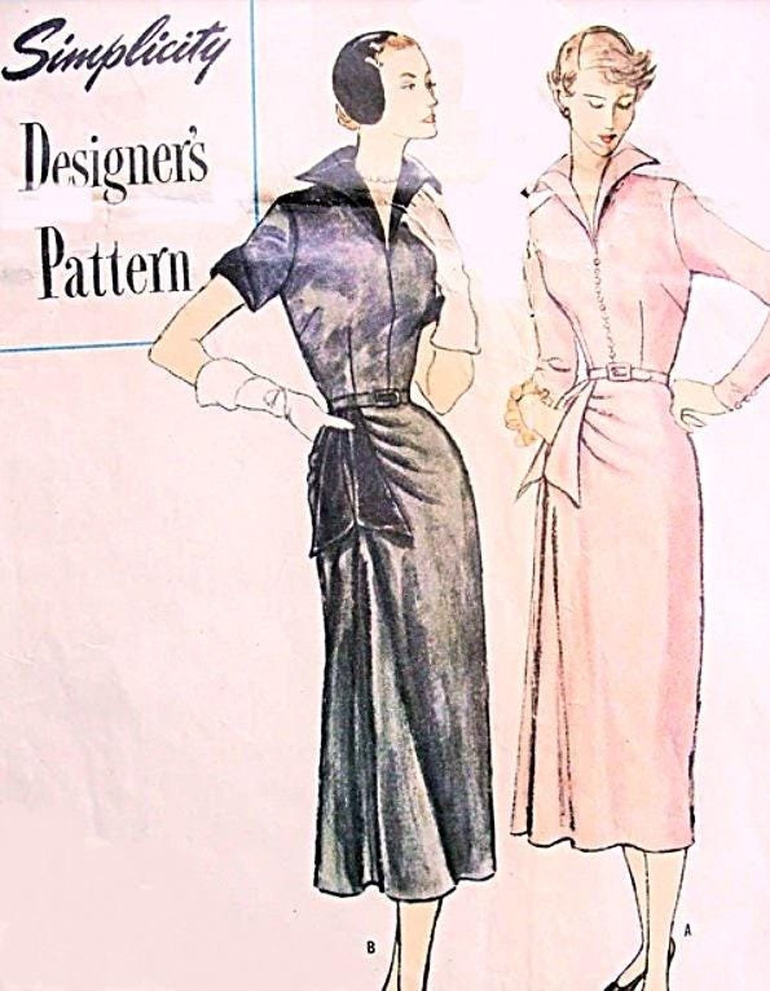 Vintage Simplicity 8334 Misses Designer Dress With Unique Pocket, Sewing Pattern Bust 32 - Etsy