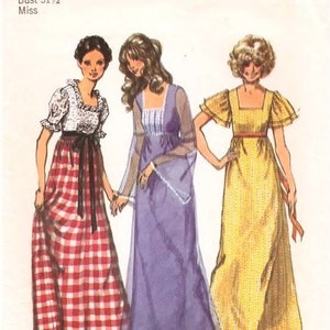 Simplicity 9864 Misses Maxi Cottagecore Lined Dress With Square Neck ...