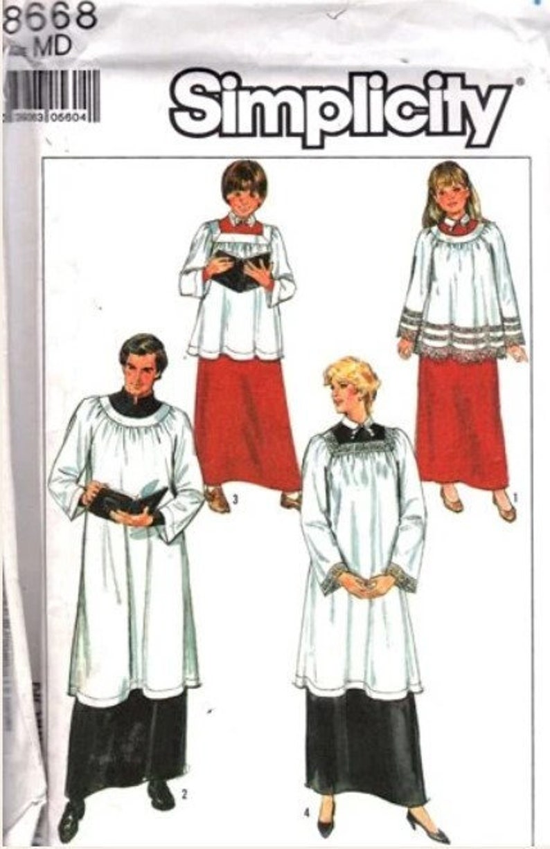 Simplicity 8558 or 5723 Loose Fitting Choir Robes Gathered to - Etsy