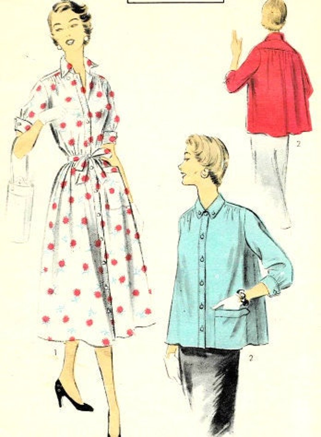 1950s Maternity Sewing Pattern: Advance 6795 Unprinted, Bust 30 - Etsy