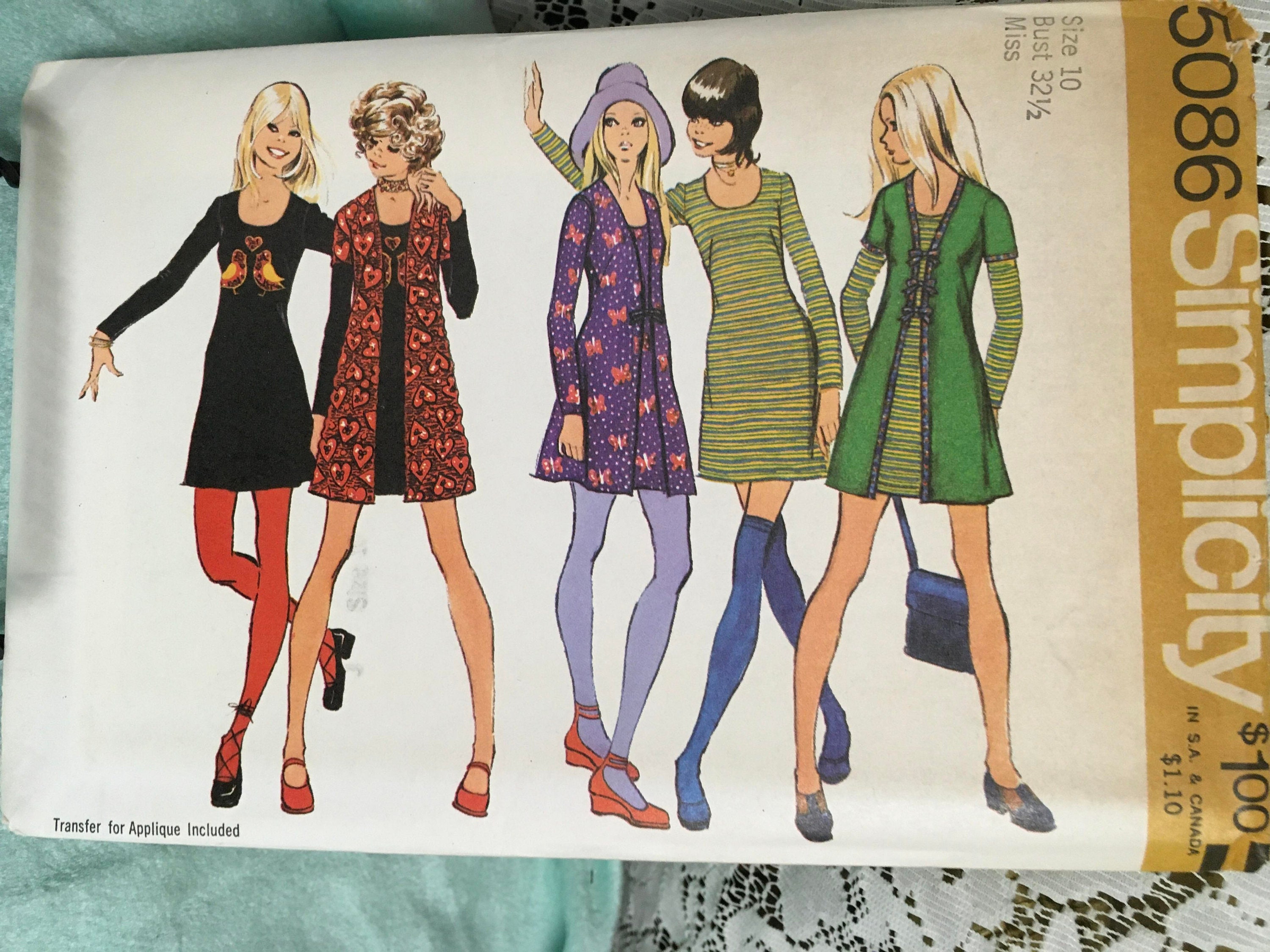 Vintage Simplicity 5086 Misses' and Junior Mini Dress and Cardigan ...