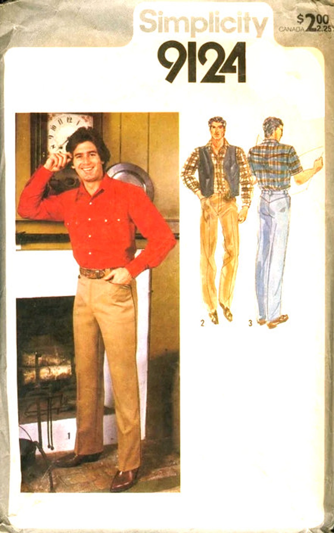 Simplicity 9124 Men's Pants, Shirt and Reversible Vest Sewing Pattern ...
