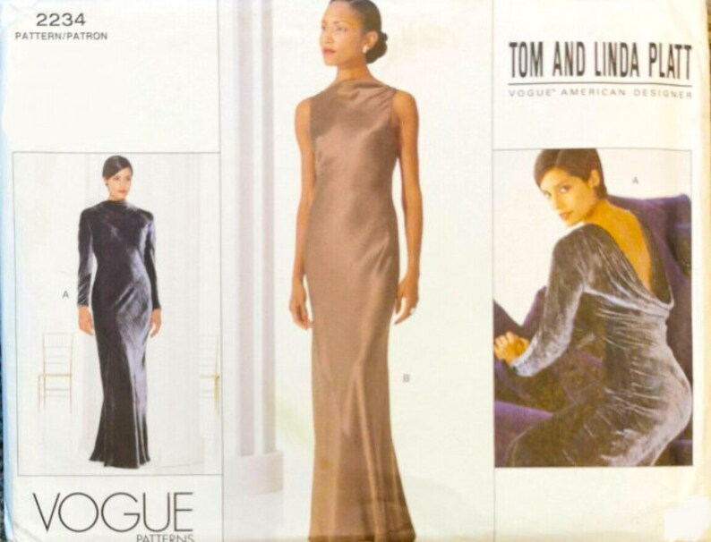 Vogue American Designer Vogue 2234 Misses Evening Dress With - Etsy