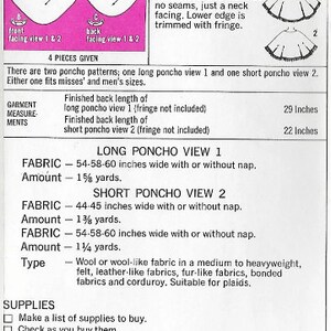 Vintage Simplicity 8969 Misses Super Simple Adult Poncho, Sewing ...