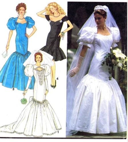 Vintage Simplicity 7058 Mermaid Style Misses Wedding Bridal Gown and ...
