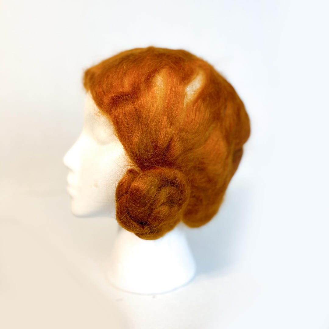 Antique 1920s Flapper Wig, Titian Red Mohair, Braided Buns - Etsy