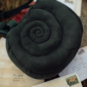 Snail Shell Backpack Petite Green Escargot in Forest Green Faux Suede ...
