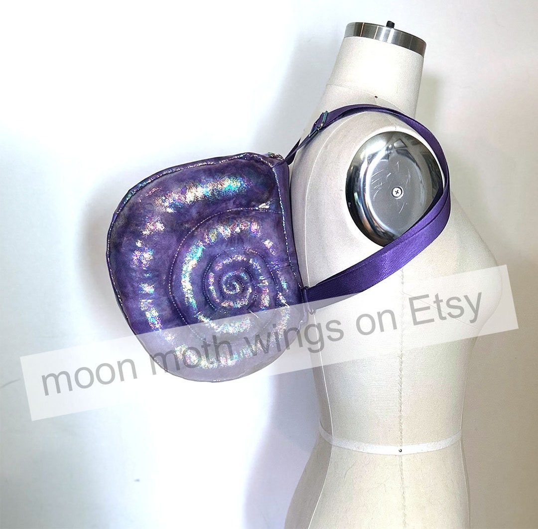 Purple Mermaid Shell Backpack, Shiny Little Mermaid Bag, Violet Sea ...