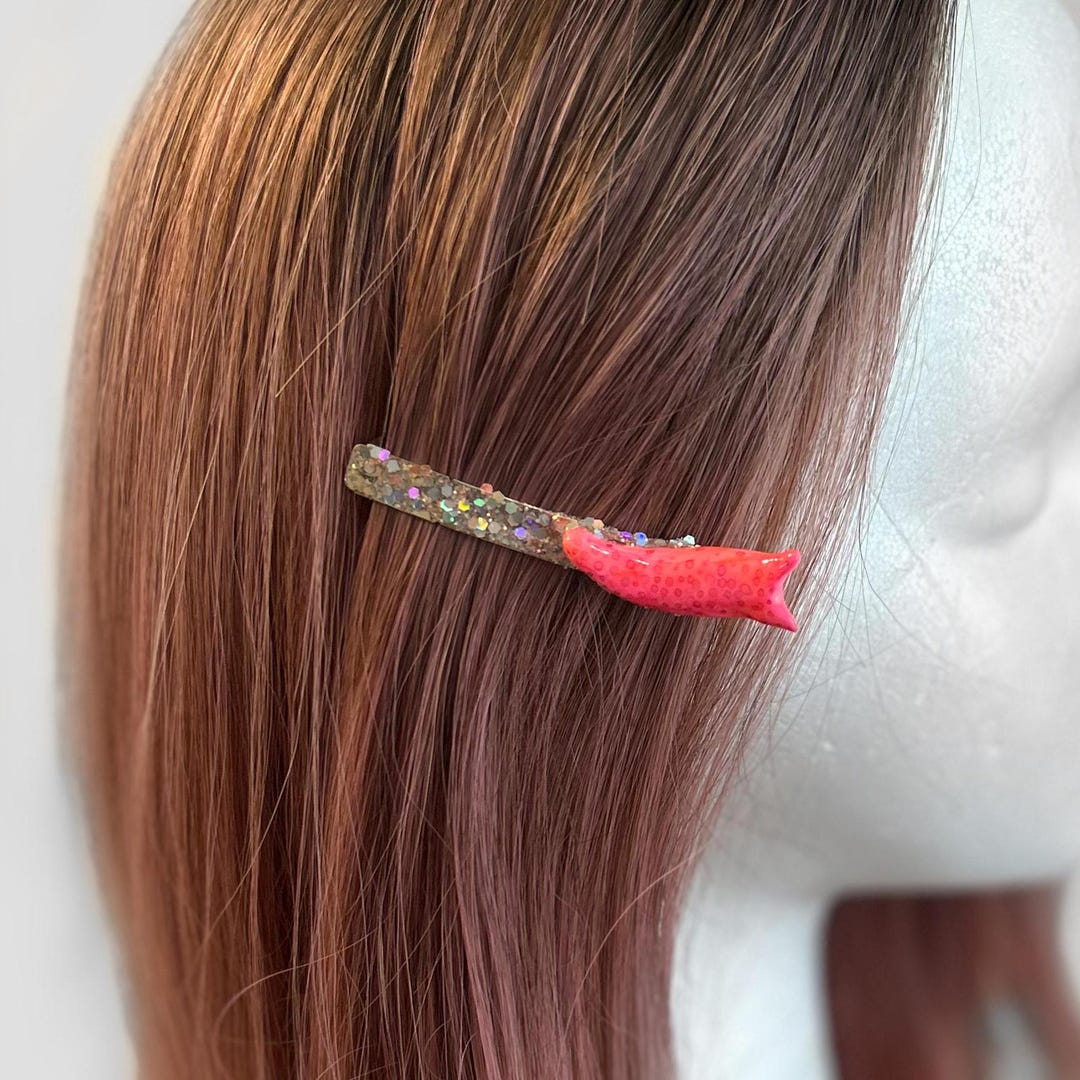 Medium Pink Slug Barrette, Slug Gifts, Cottagecore Hair Clip, Fairy ...