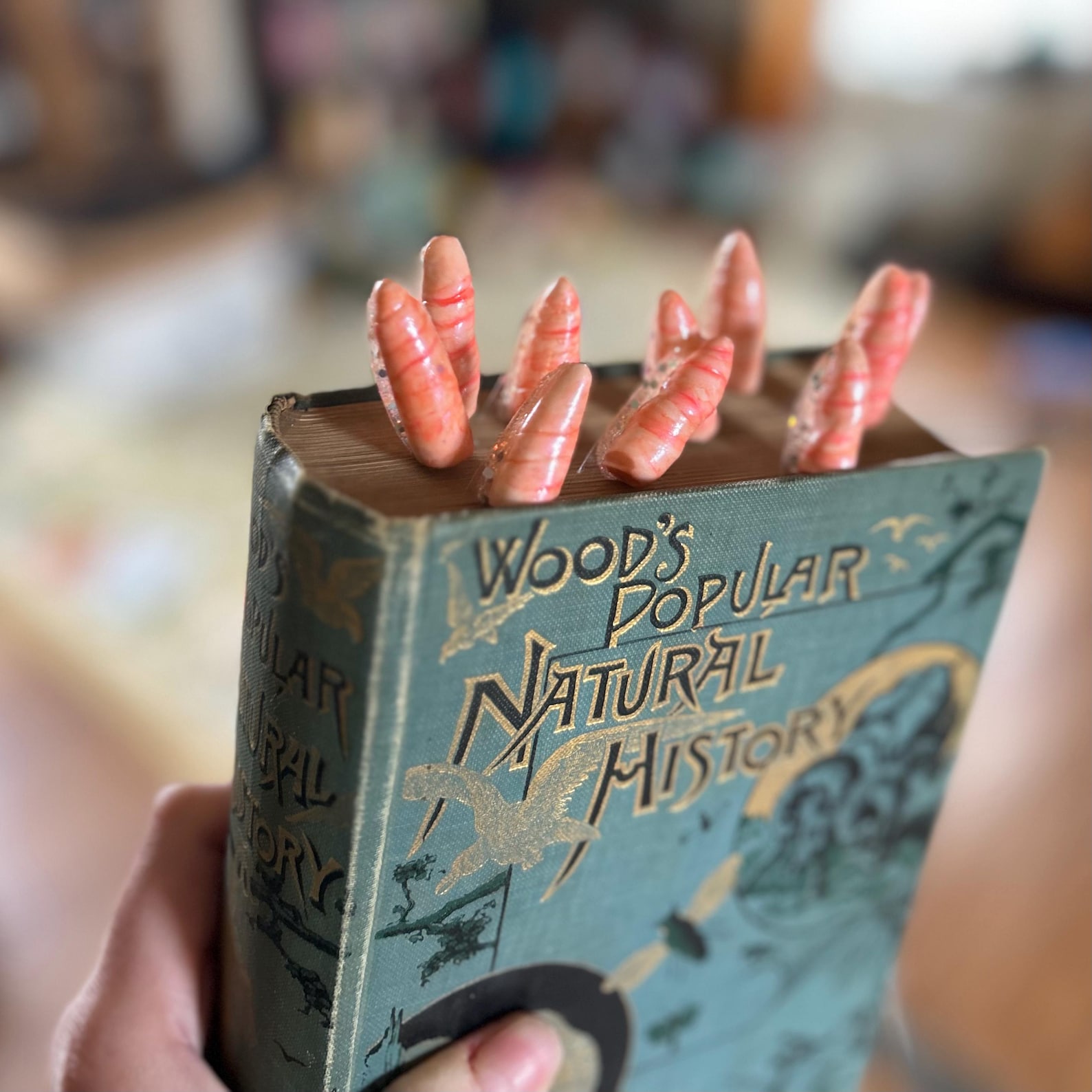 Set of 3 Worm Bookmarks, Realistic Polymer Clay Worm Illusion Shaped ...