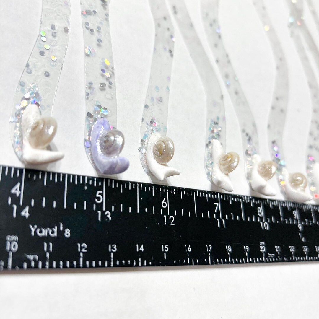 Tiny Snail Bookmarks, Sculpted Polymer Clay Snails With Trails, White ...