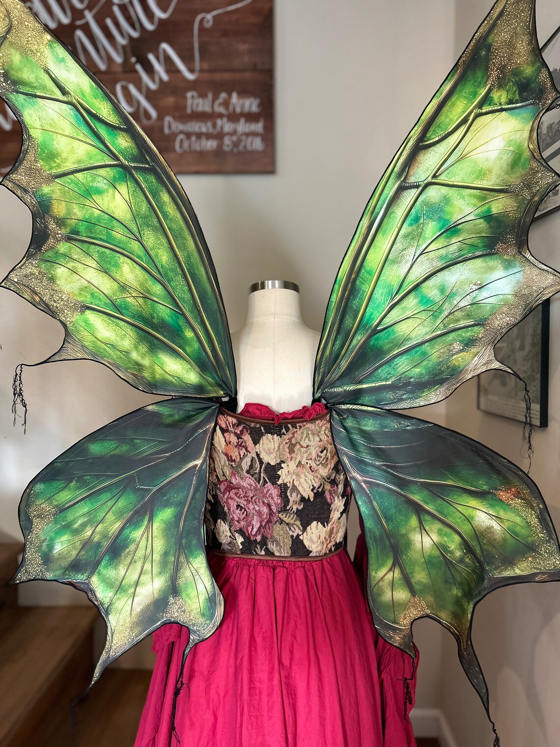 Large Leaf-inspired Fairy Wings, Adult Fairy Wings, Corset Friendly ...