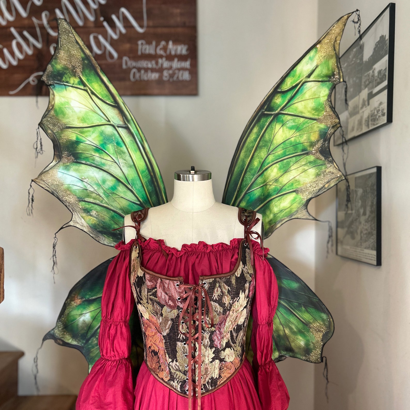 Large Leaf-inspired Fairy Wings, Adult Fairy Wings, Corset Friendly ...