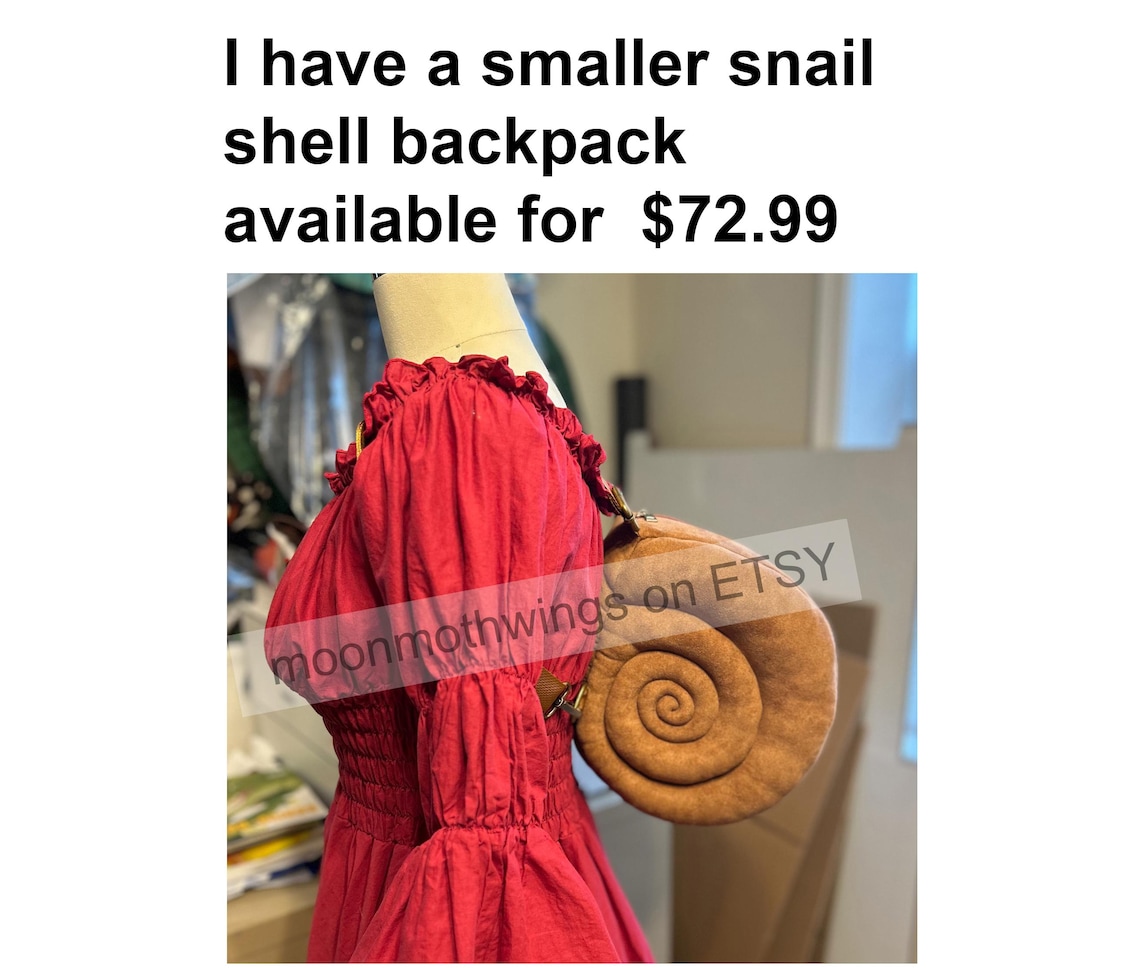 Large Snail Shell Backpack in Rust, Whimsical Ren Faire Accessories ...