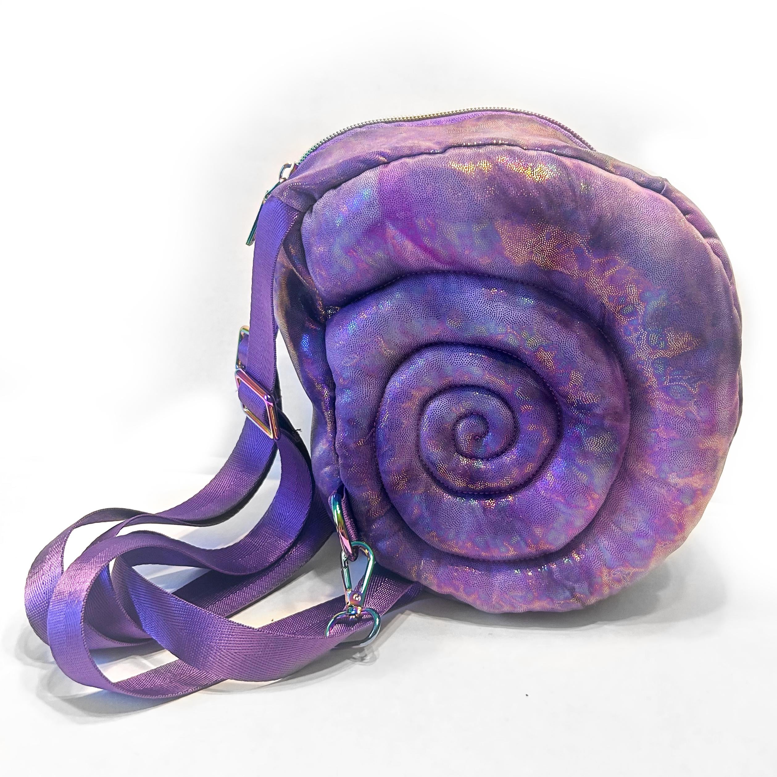 Ren Faire Bag, Goblincore Snail Shell Backpack in Iridescent Purple ...