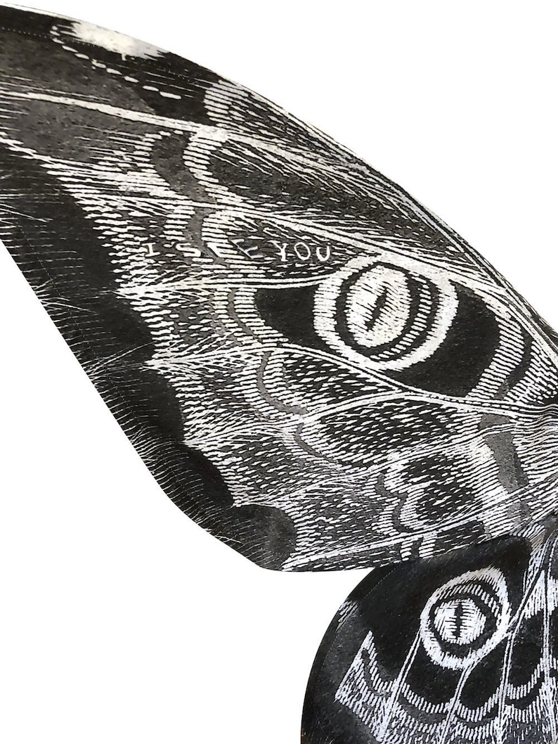 Halloween Mothman Costume Wings for Women - Black and White Moth Wings ...