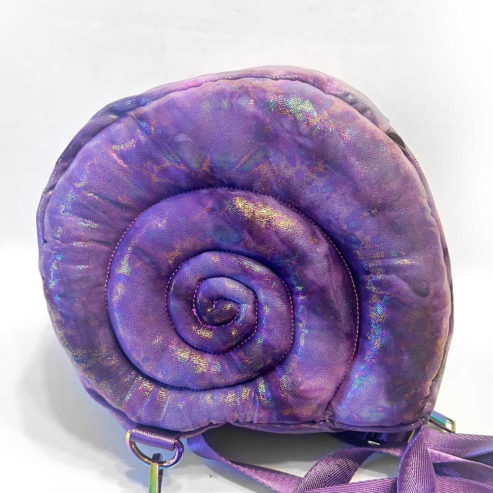 Ren Faire Bag, Goblincore Snail Shell Backpack in Iridescent Purple ...