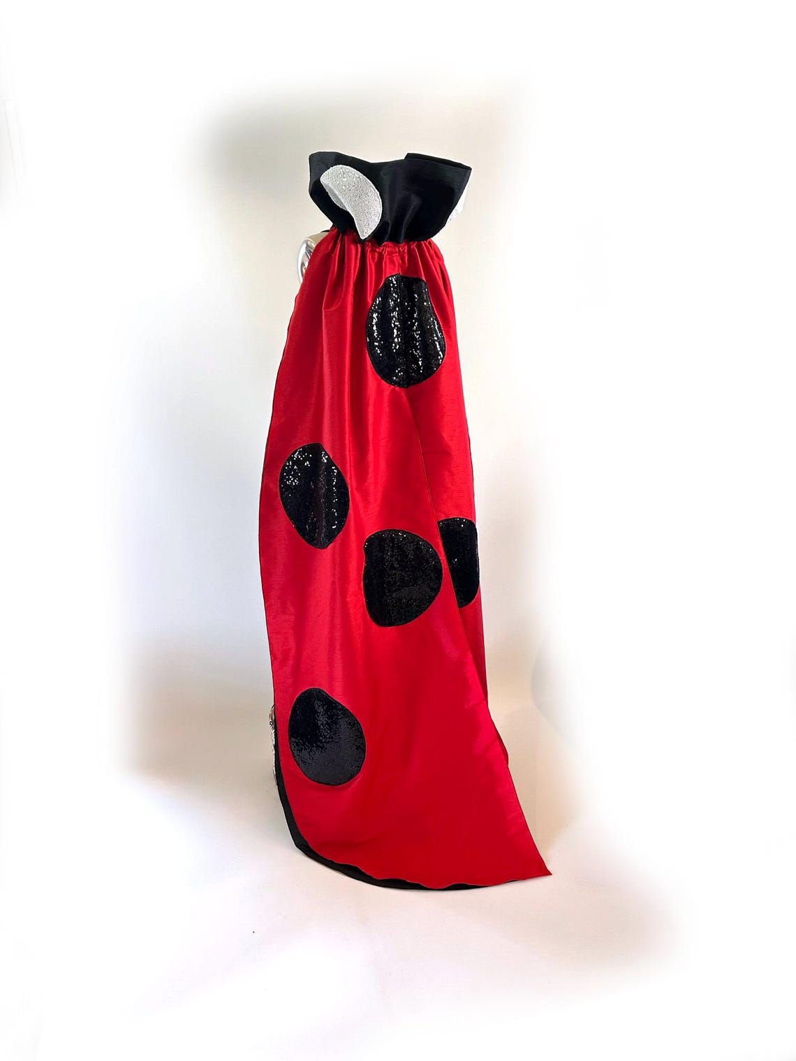Ladybug Costume Adult Cape, Red and Black Faux Silk, Lady Bug Cape ...