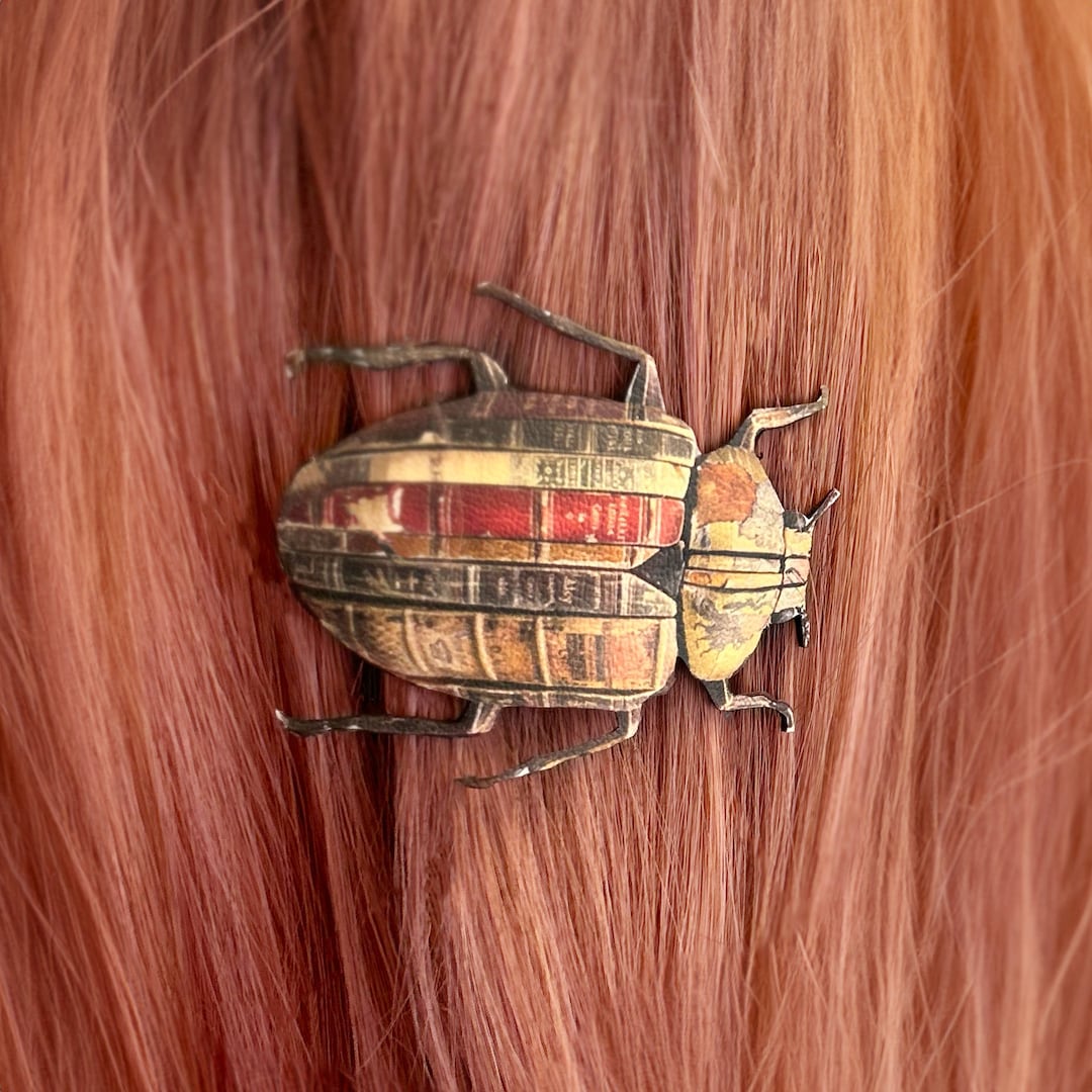 Beetle Hair Clip, Whimsical Hair Accessory, Hair Pin, Book Lovers Gift ...