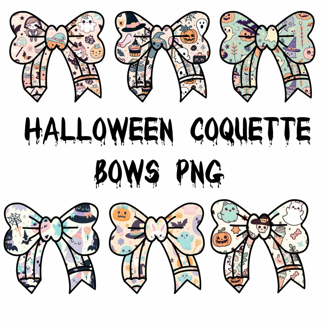 Halloween Coquette Bows PNG Spooky Season Aesthetic Coquette Halloween ...