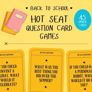 Hot Seat Questions Cards, Back to School, Teacher, Student, Ice Breaker ...