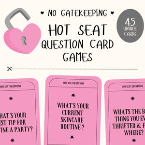 Hot Seat Questions Cards,no Gatekeeping, Content Creator, Conversation ...