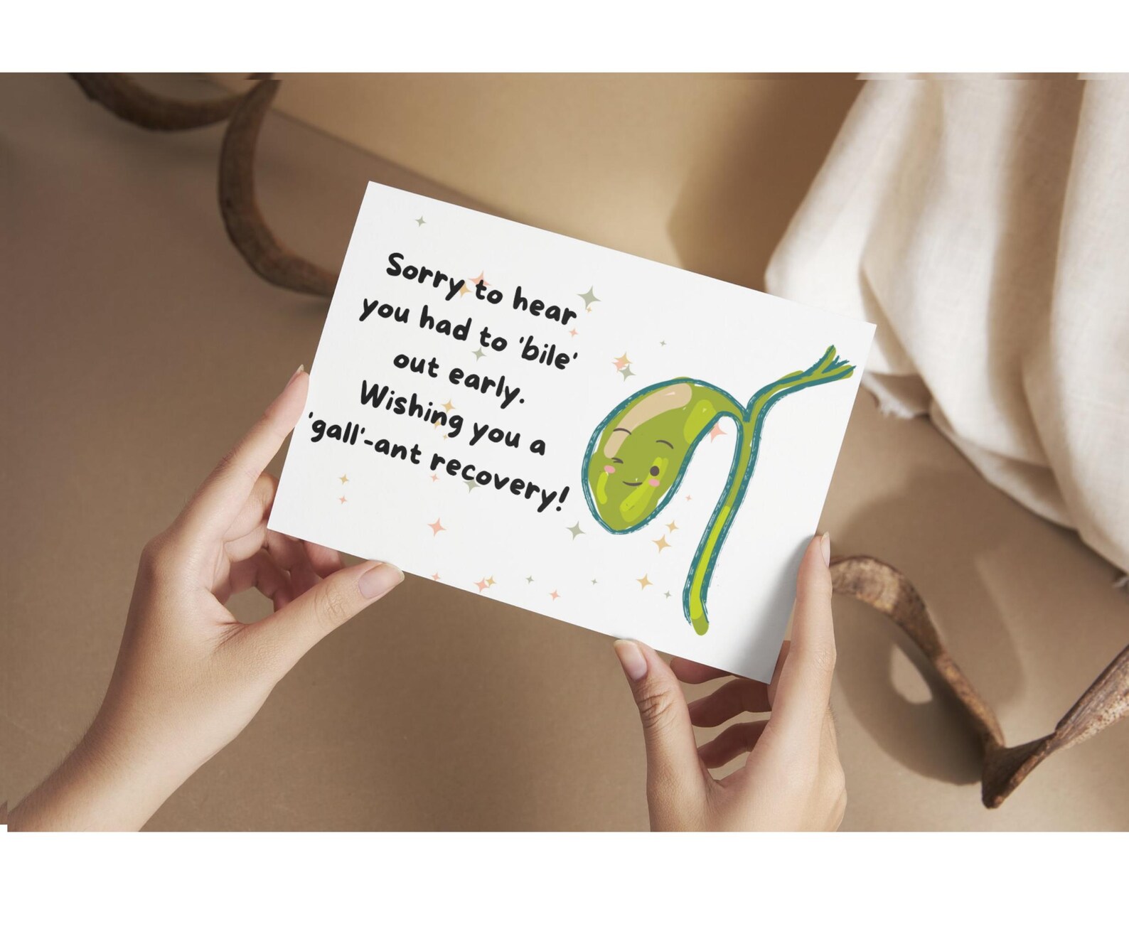 Get Well Soon Card, Cholecystectomy, Gallbladder Removal, Post Surgery ...