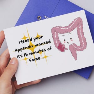 Get Well Soon Card, Appendectomy, Post Surgery, Printable, Funny ...