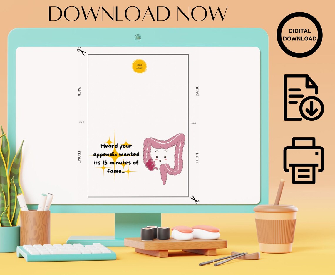 Editable Get Well Soon Card, Appendectomy, Post Surgery, Printable ...