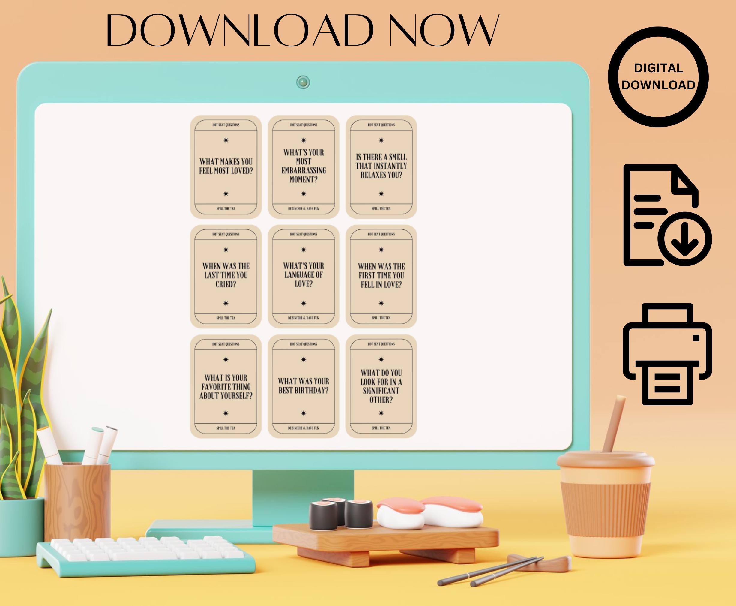 Hot Seat Questions Cards, Spill the Tea to Reconnect, Deep Conversation ...