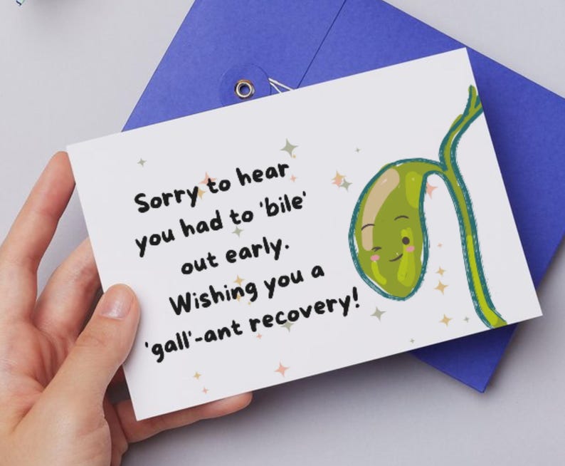 Get Well Soon Card, Cholecystectomy, Gallbladder Removal, Post Surgery ...