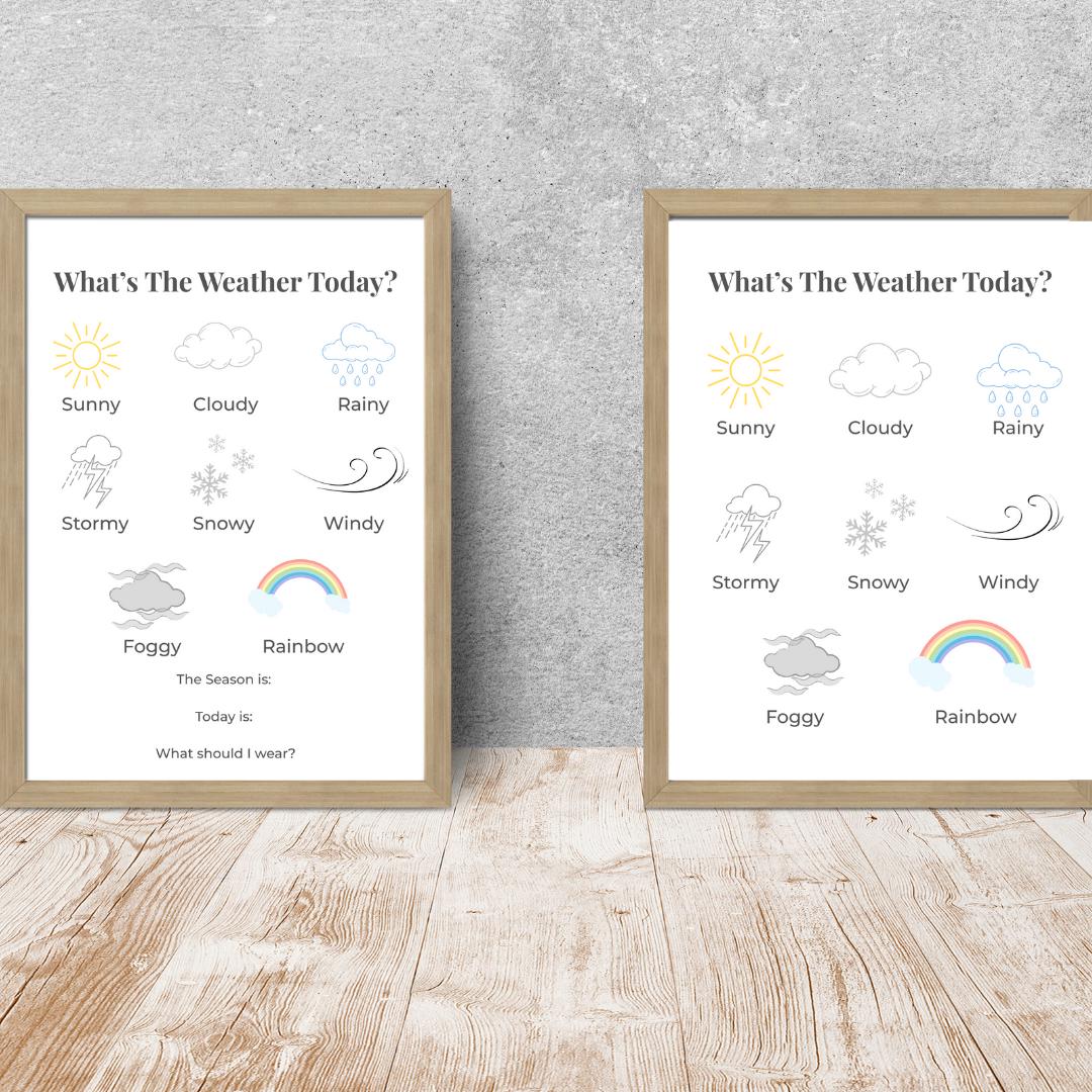 Weather Chart for Kids – Printable Daily Weather, Seasons and Clothing ...