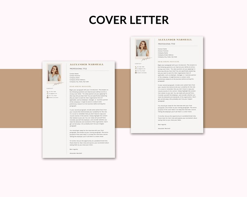 ATS Friendly Resume Template for Microsoft Word & Google Docs, Cover ...