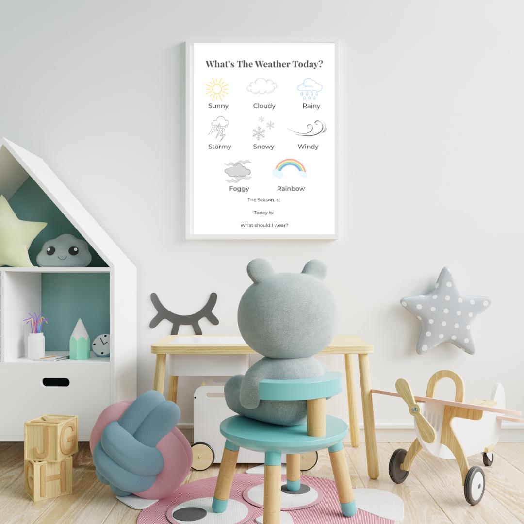 Weather Chart for Kids – Printable Daily Weather, Seasons and Clothing ...