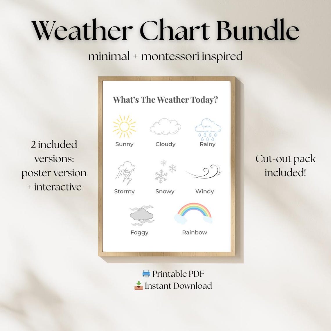 Weather Chart for Kids – Printable Daily Weather, Seasons and Clothing ...