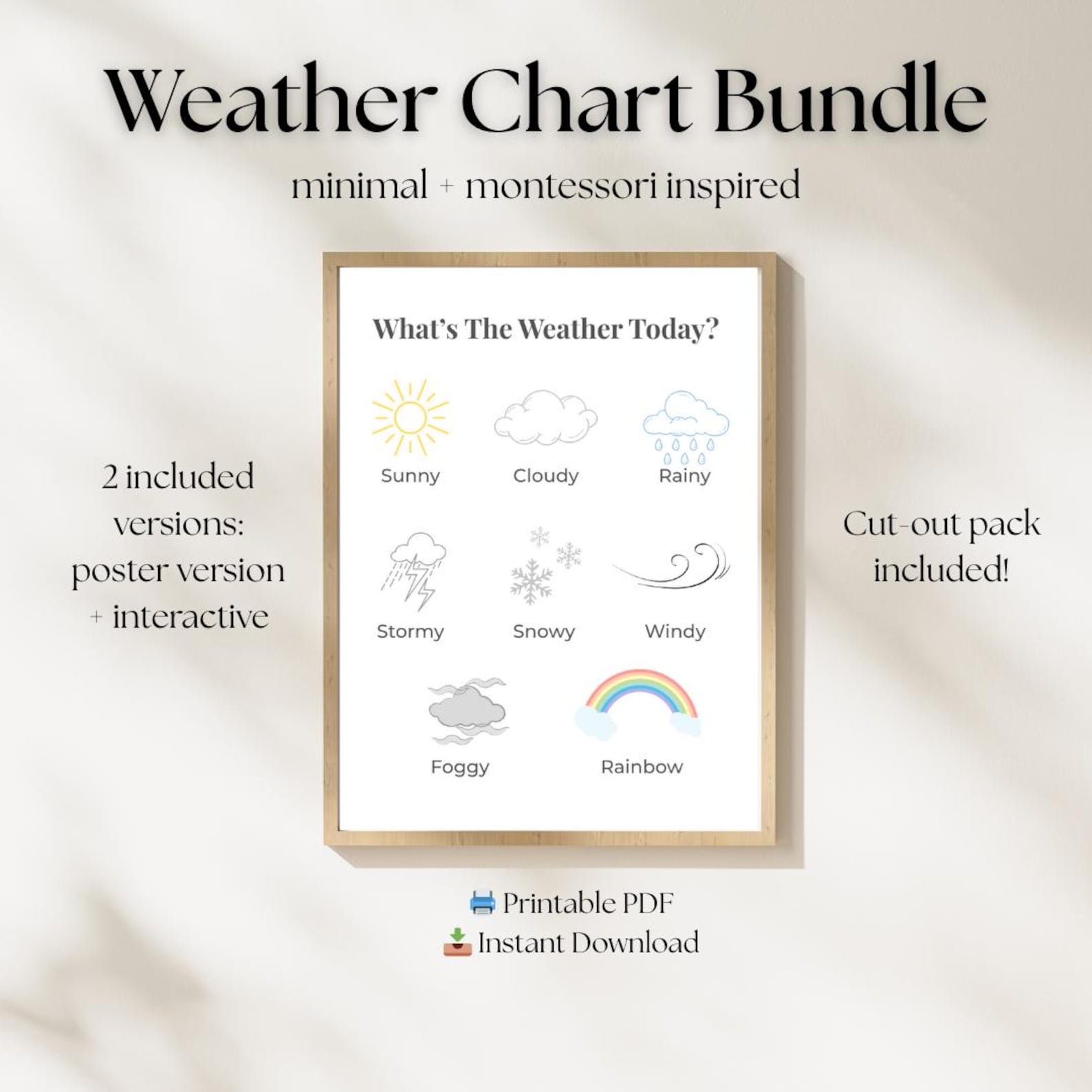 Weather Chart for Kids – Printable Daily Weather, Seasons and Clothing ...