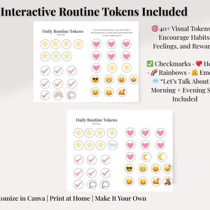 Toddler Daily Routine Chart + Checkmark & Emoji Tokens – Visual ...